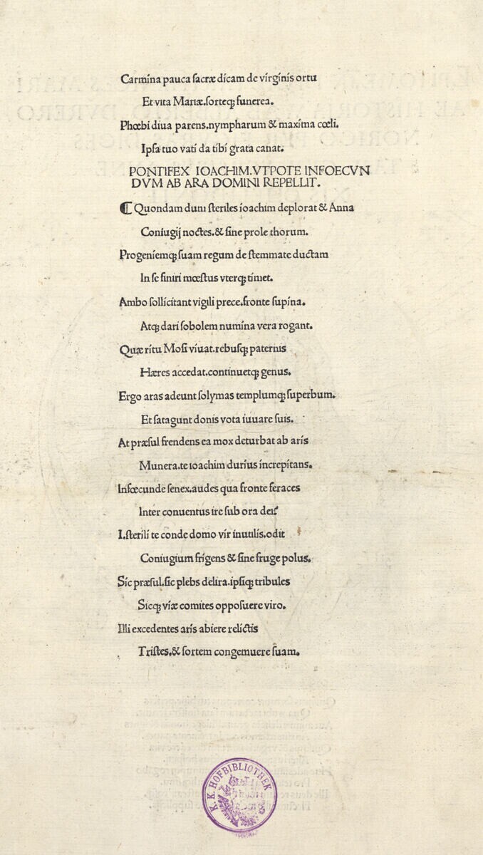 Text verse by Benedictus Chelidonius (c. 1460–1521), published in 1511 ...